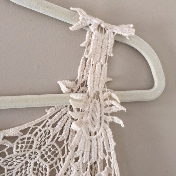 Isela | Tops | Ivory Hippie Cutout Flower Top Coverup Boho S | Poshmark